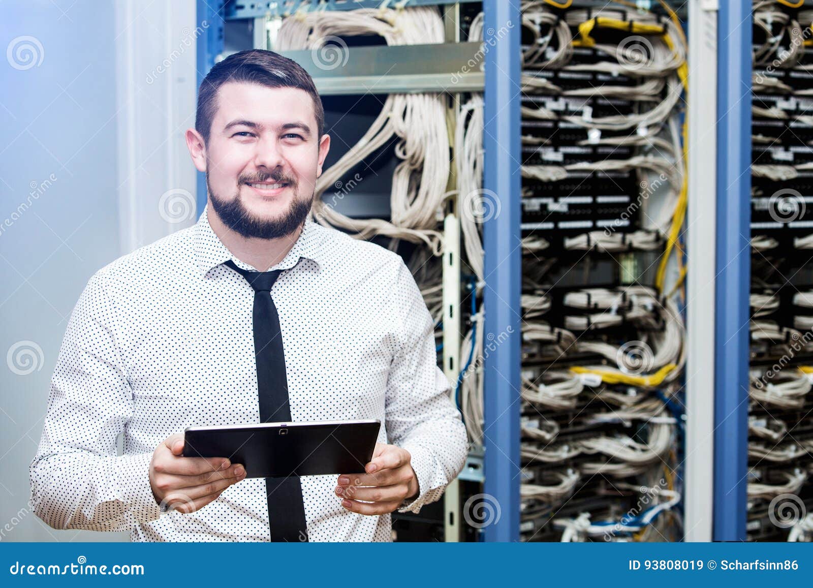 It Administrator at the Server Stock Image - Image of control, sign ...