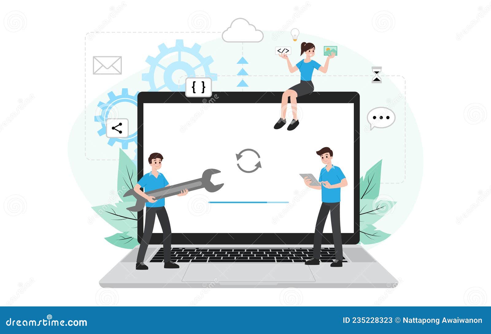 It Administrator with Software Upgrade Process on Laptop. Digital ... It Administrator with Software Upgrade Process on Laptop. Digital ...