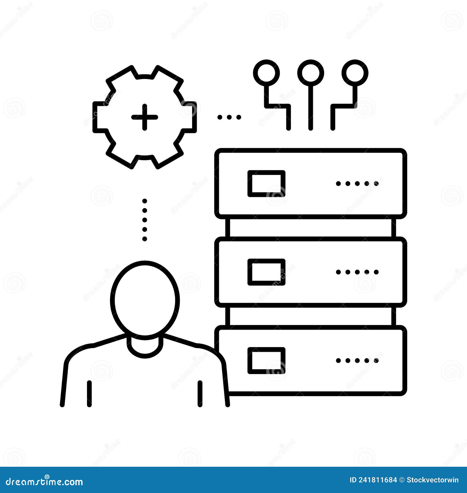 Administrator System Line Icon Vector Illustration Stock Vector ...