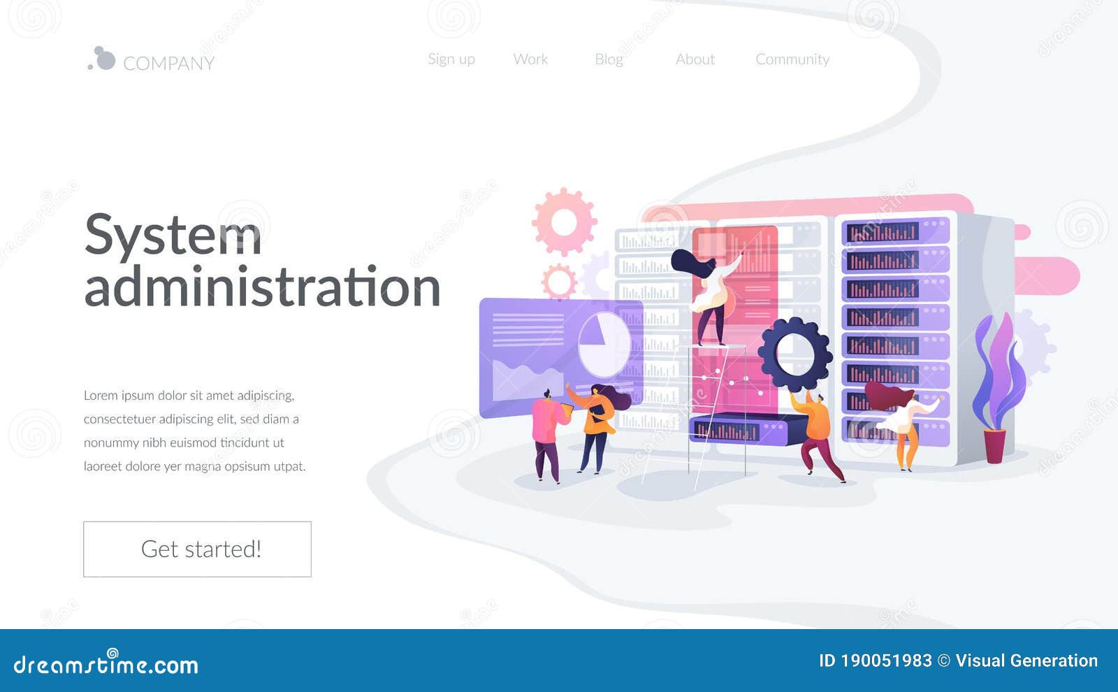 System Administration Landing Page Concept Stock Vector - Illustration ...