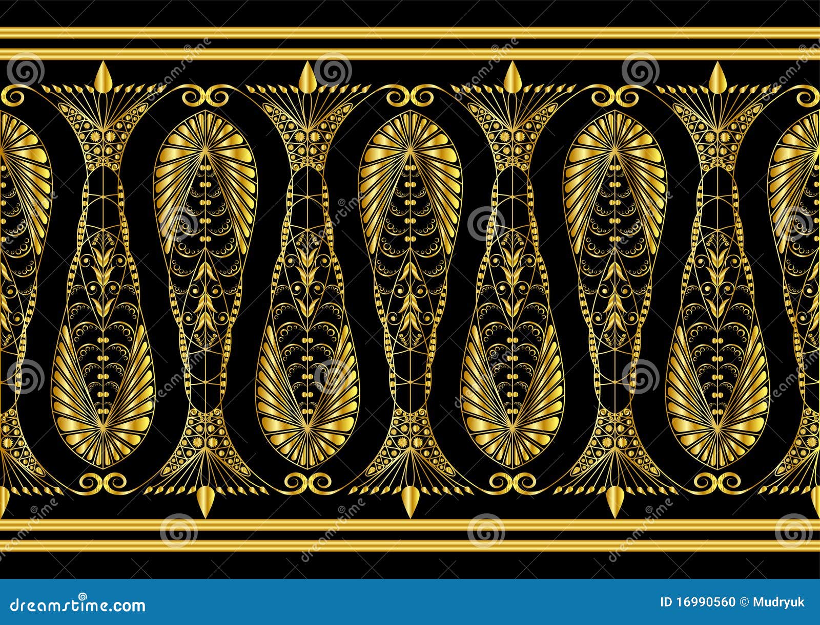 Admirable Gold Pattern stock vector. Illustration of border - 16990560