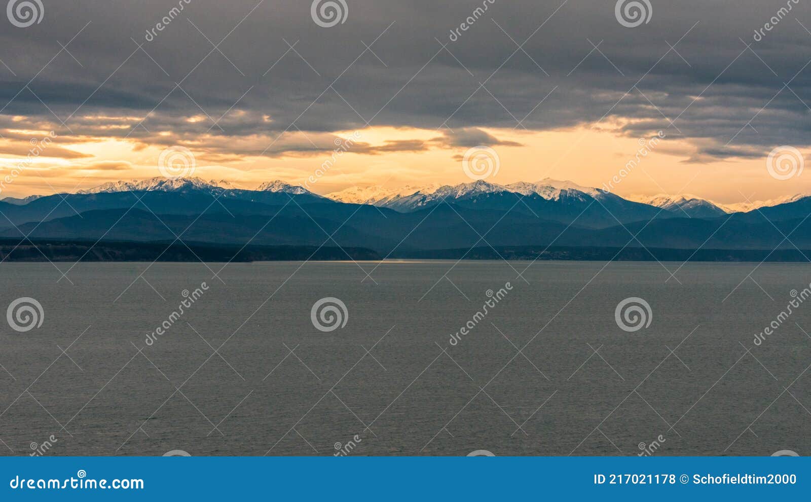 Admiralty Inlet Under an Overcast Sky during Washington Winter Stock ...