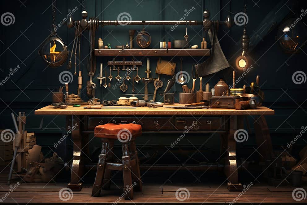 Admire the Craftsmanship of a Leatherworkers Stock Illustration ...