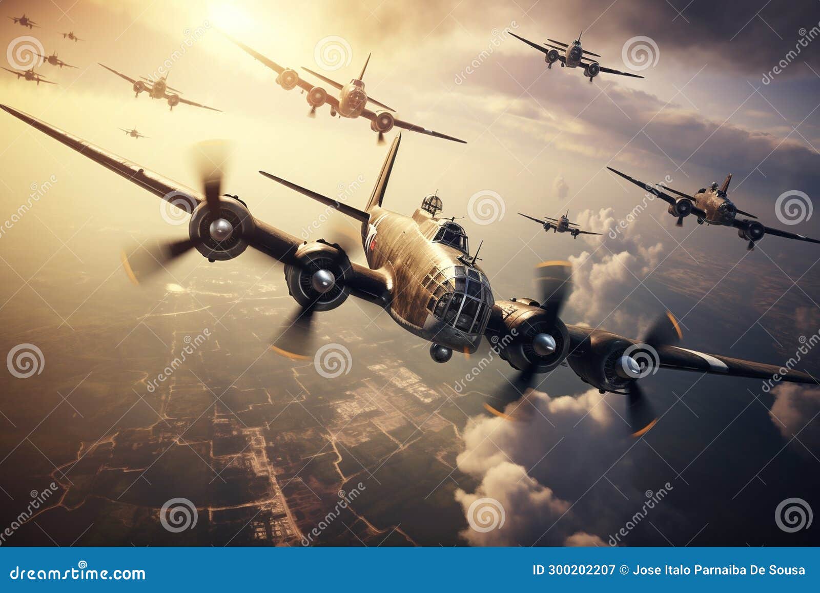 Admire a Formation of Vintage World War II Stock Illustration ...