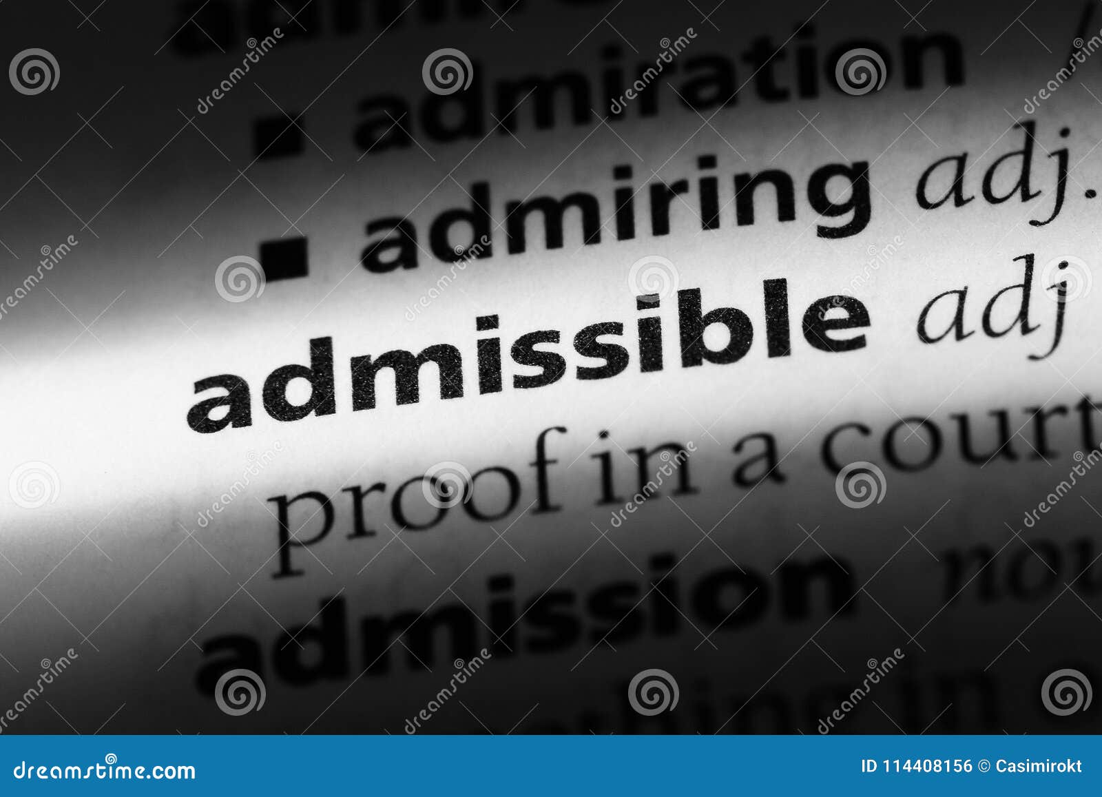 Admissible stock photo. Image of idea, definition, word - 114408156