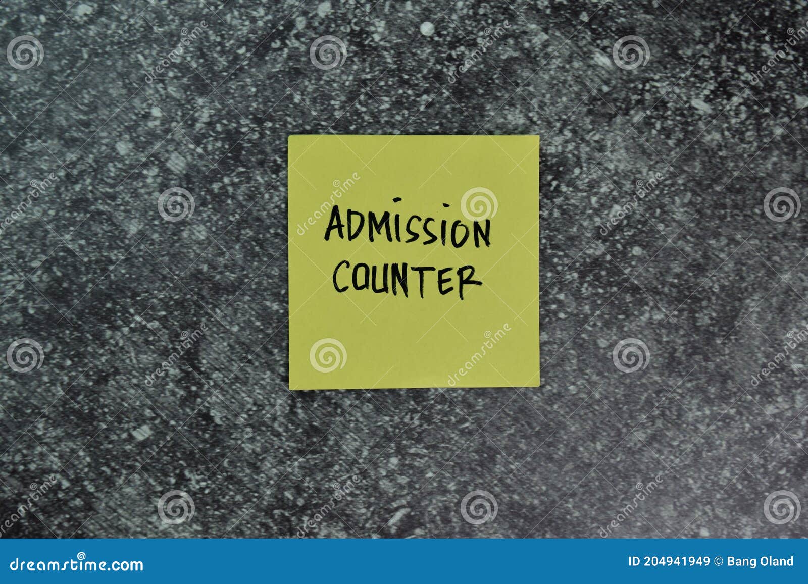 Admission Counter Write on Sticky Notes on the Table. Business Concept ...