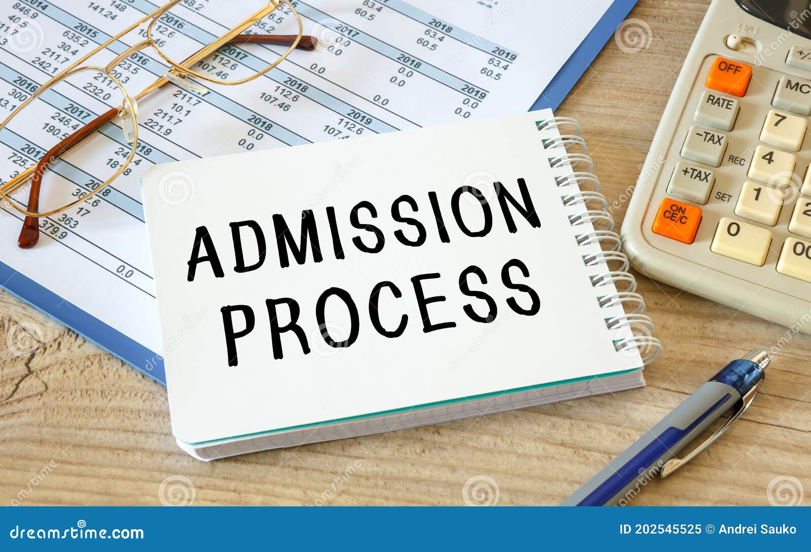ADMISSION PROCESS is Written on a Notepad on an Office Desk Stock Image ...