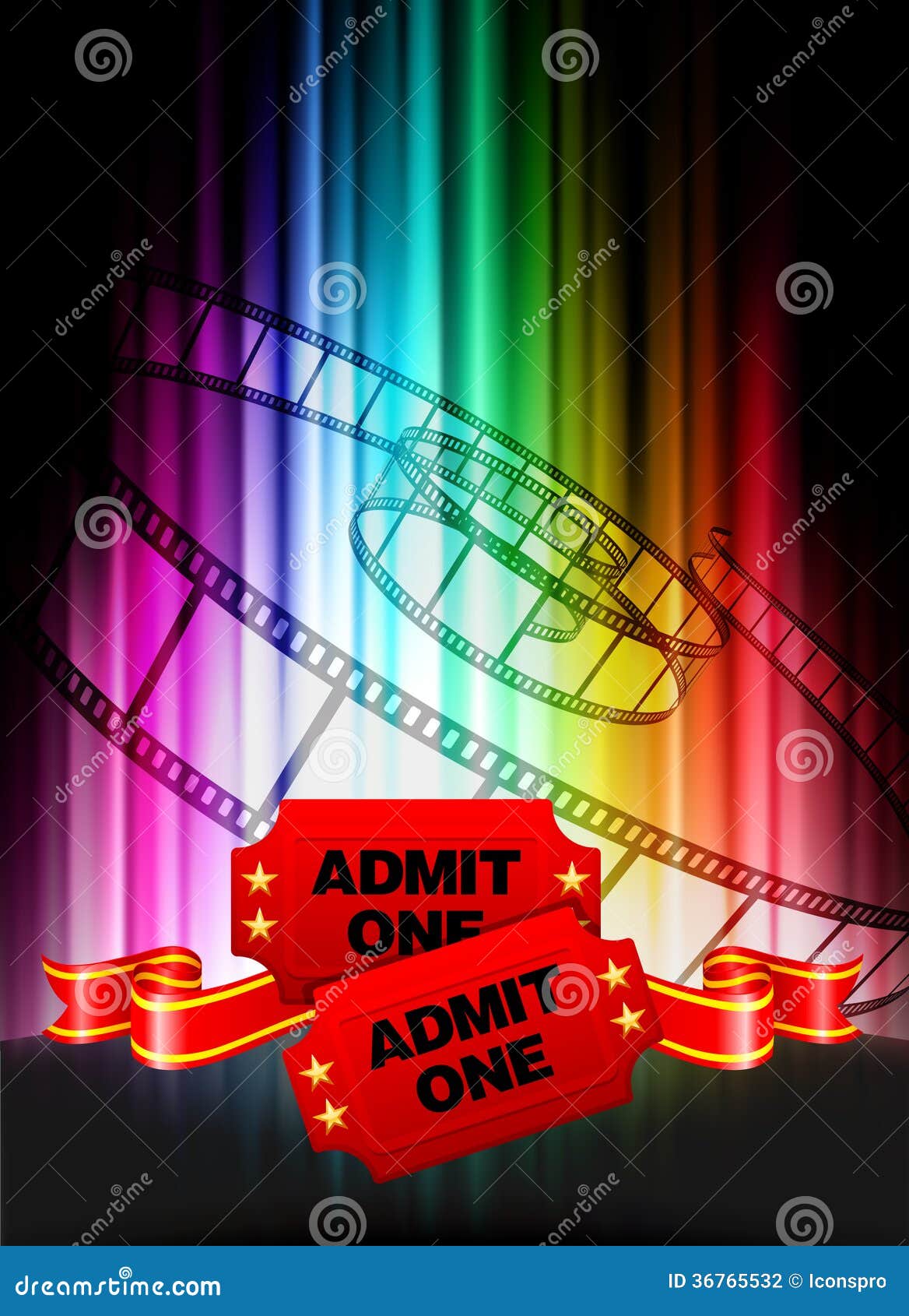 Admission Tickets on Abstract Spectrum Background Stock Illustration ...