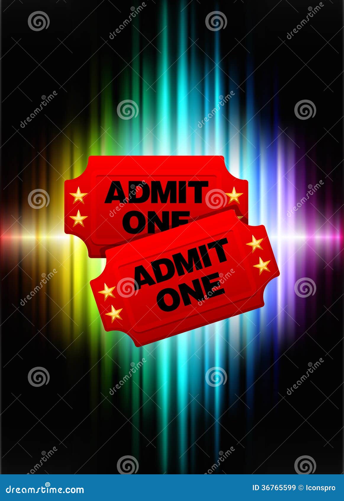 Admission Tickets on Abstract Spectrum Background Stock Illustration ...