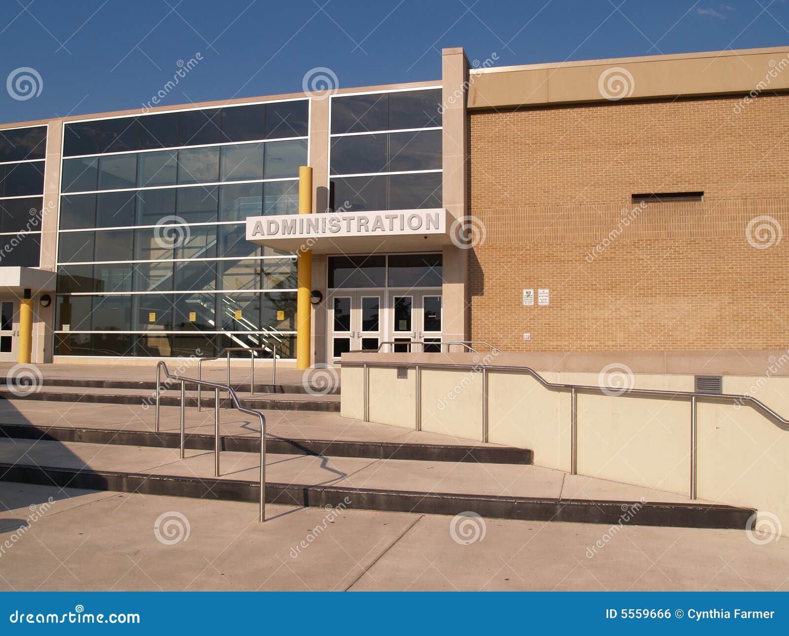 Admissions Entrance for a School Stock Photo - Image of concrete ...