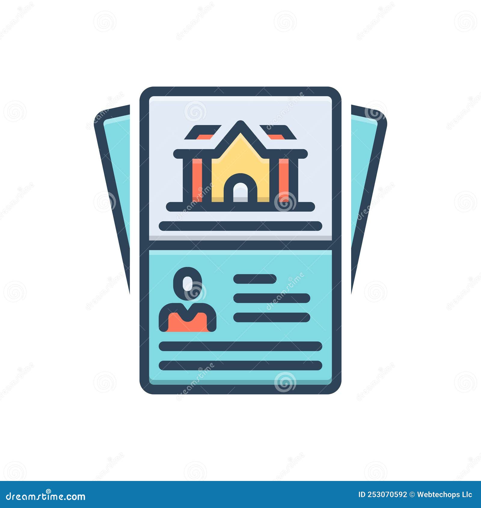 Color Illustration Icon for Admissions, Entrance and Permission Stock ...