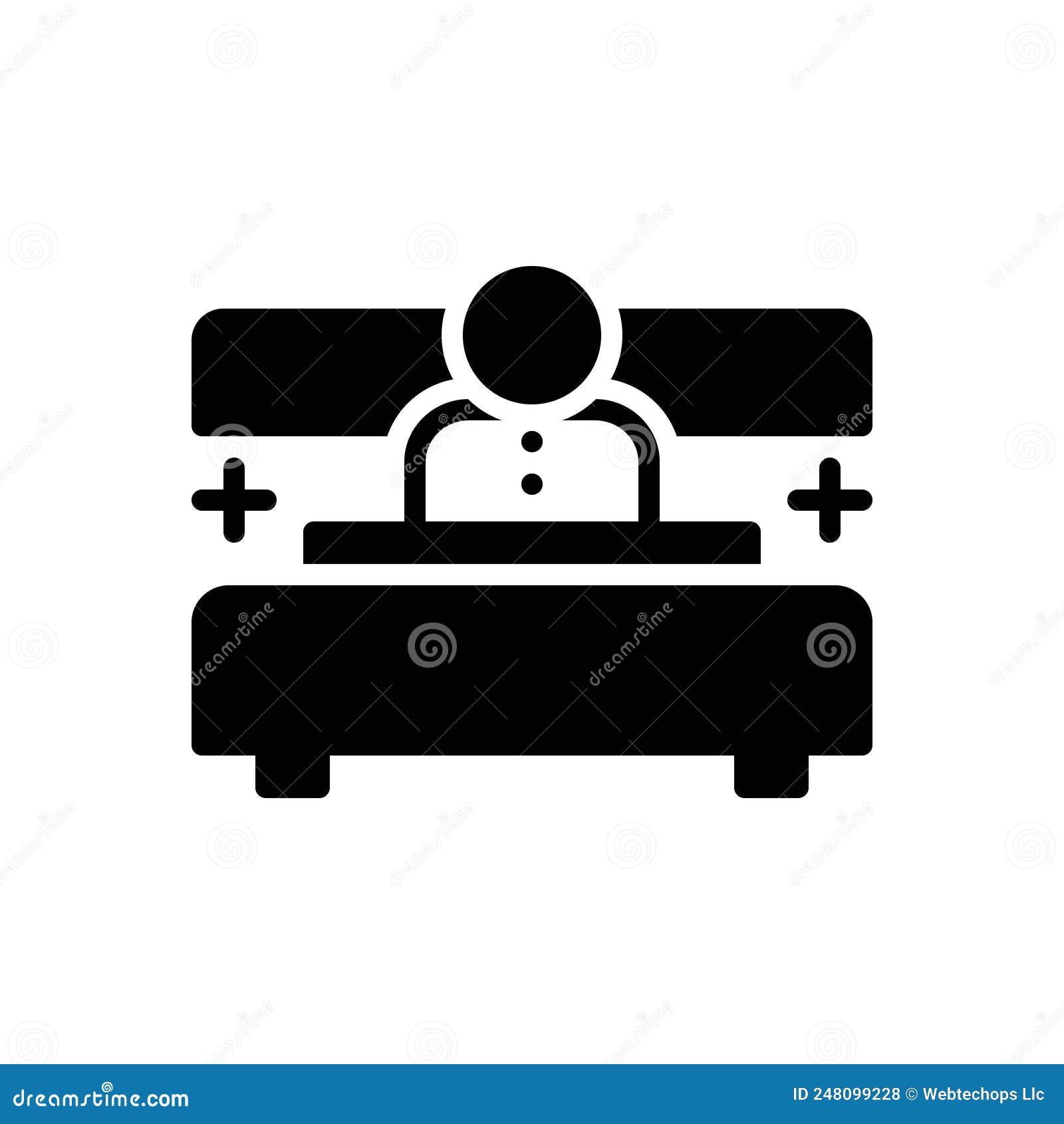 Black Solid Icon for Admit, Patient and Hospital Stock Vector ...