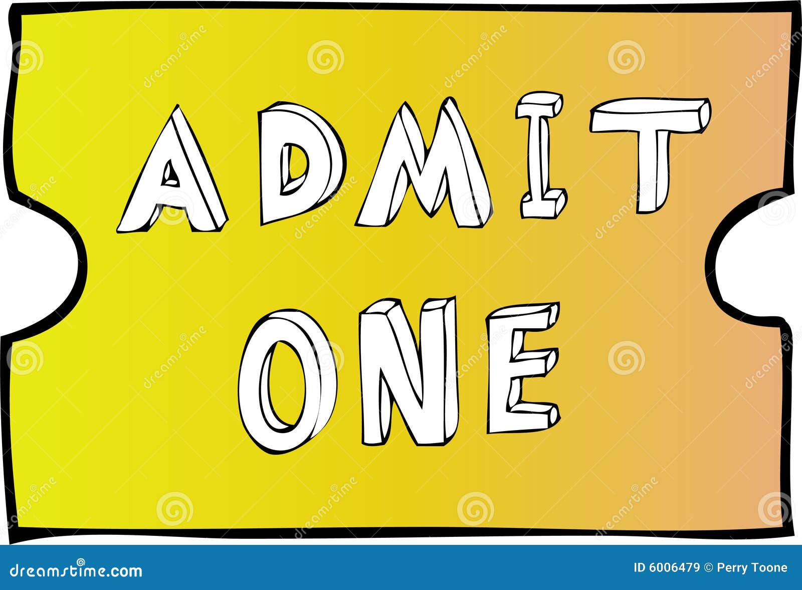 Admit One Blank Ticket stock vector. Illustration of ptoone - 6006479