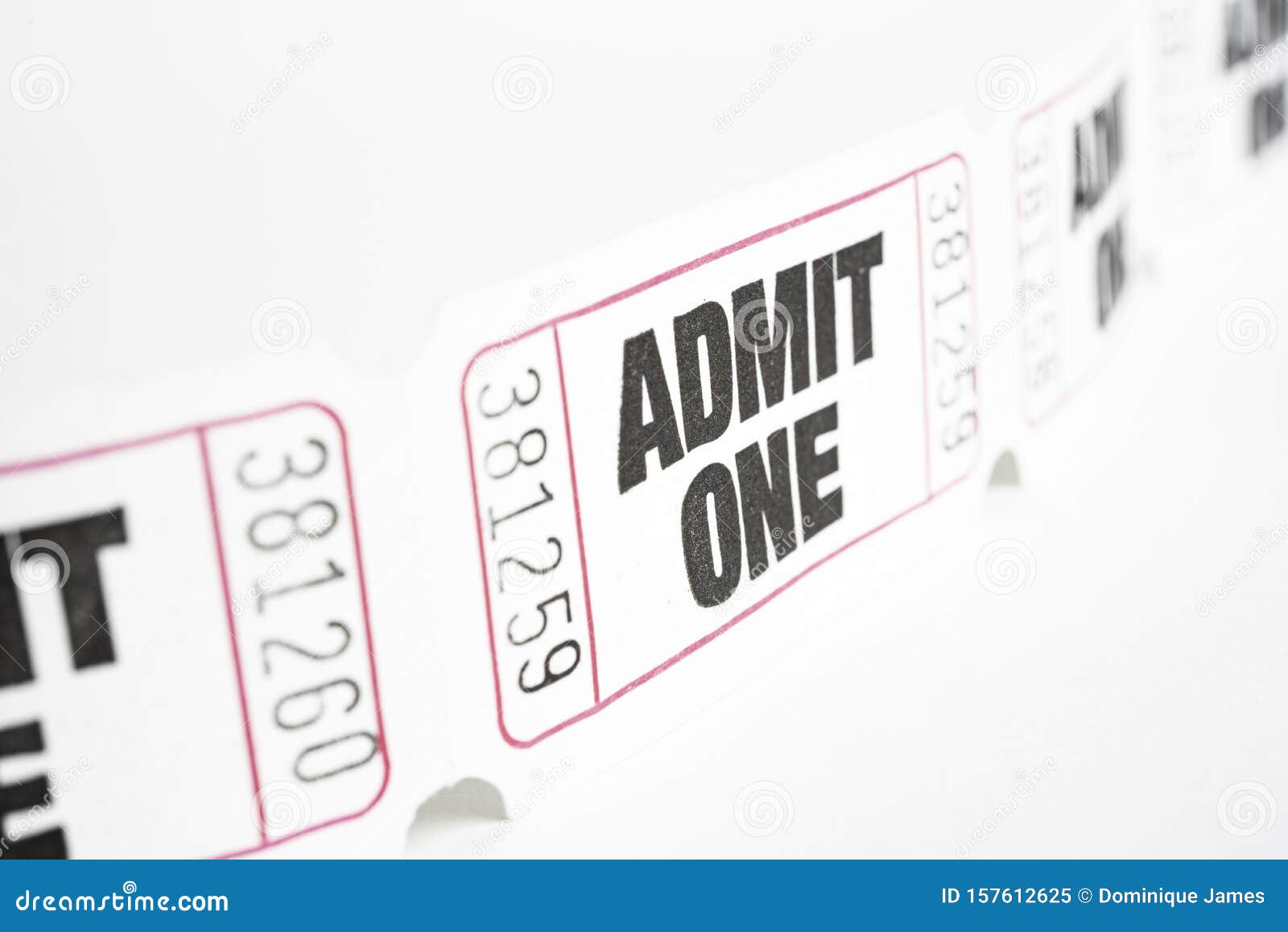 Admit One Paper Ticket stock image. Image of entry, card - 157612625