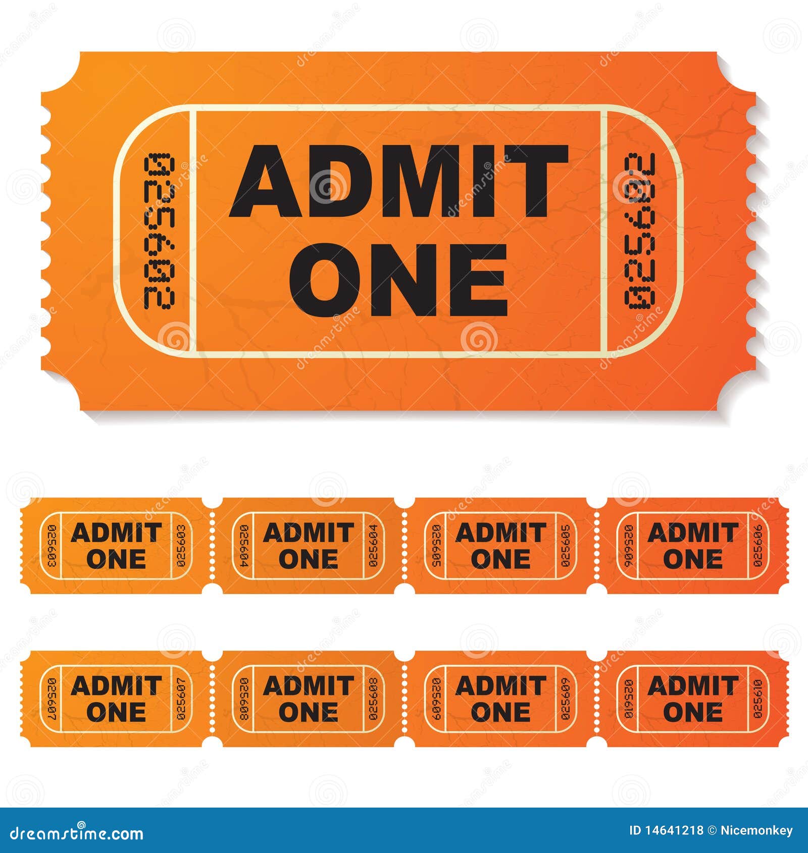 Admit one ticket stock vector. Illustration of movie - 14641218