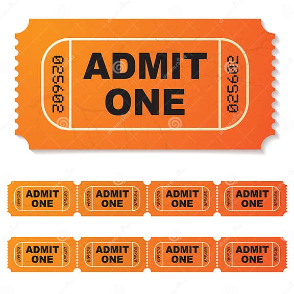 Admit one ticket stock vector. Illustration of movie - 14641218