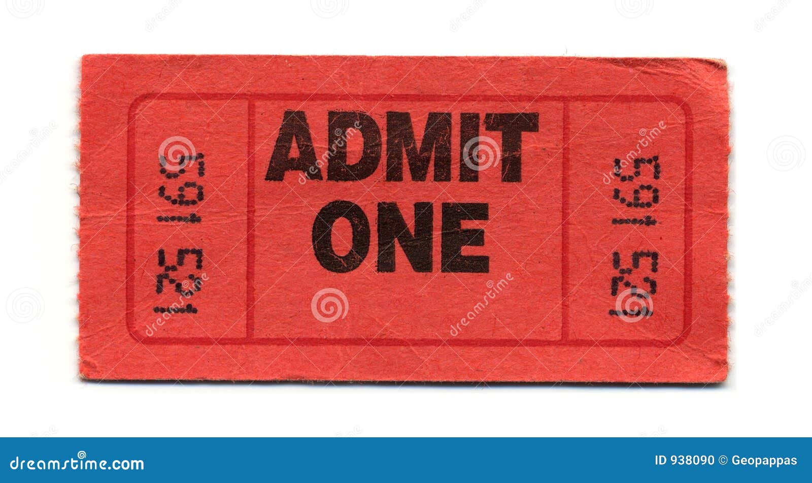 Admit-One Ticket stock photo. Image of coupon, music, amusement - 938090