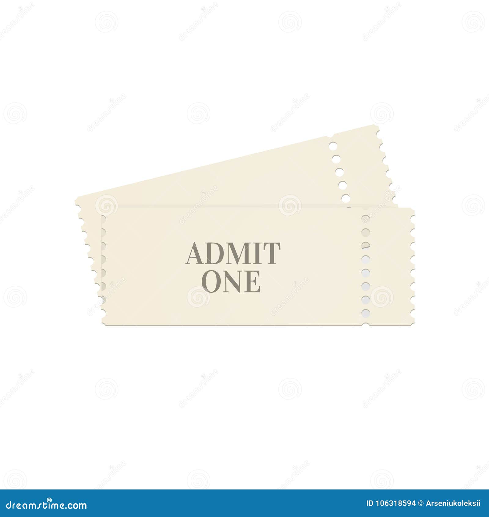 Admit One Ticket Illustration. Stock Vector - Illustration of design ...