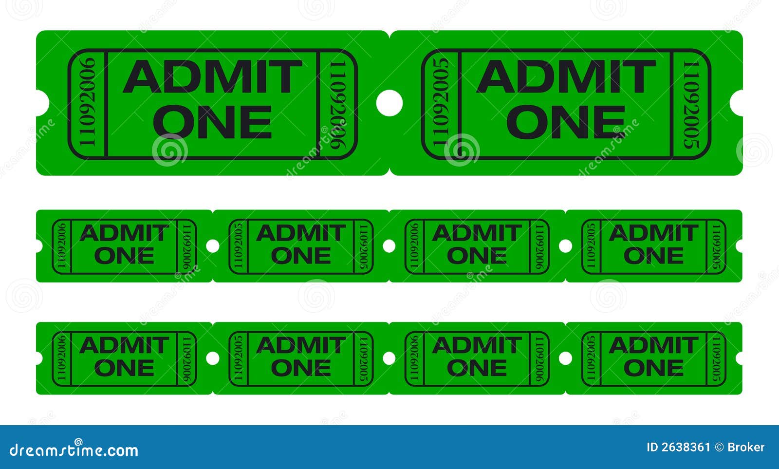 Admit one tickets stock vector. Illustration of celebration - 2638361