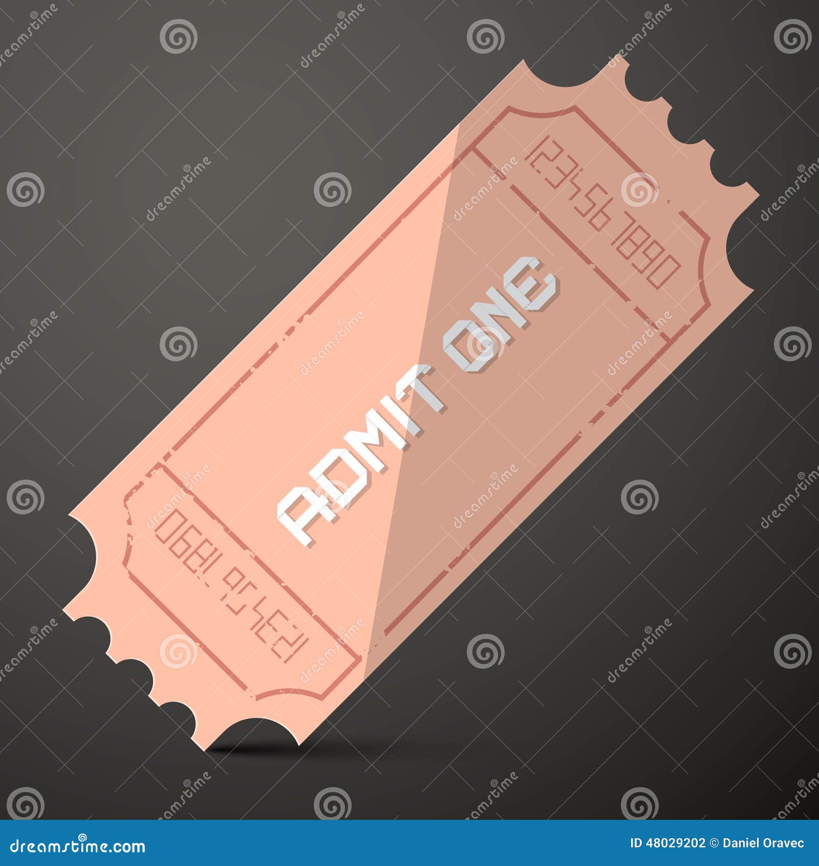 Admit One Vector Ticket stock vector. Illustration of stub - 48029202