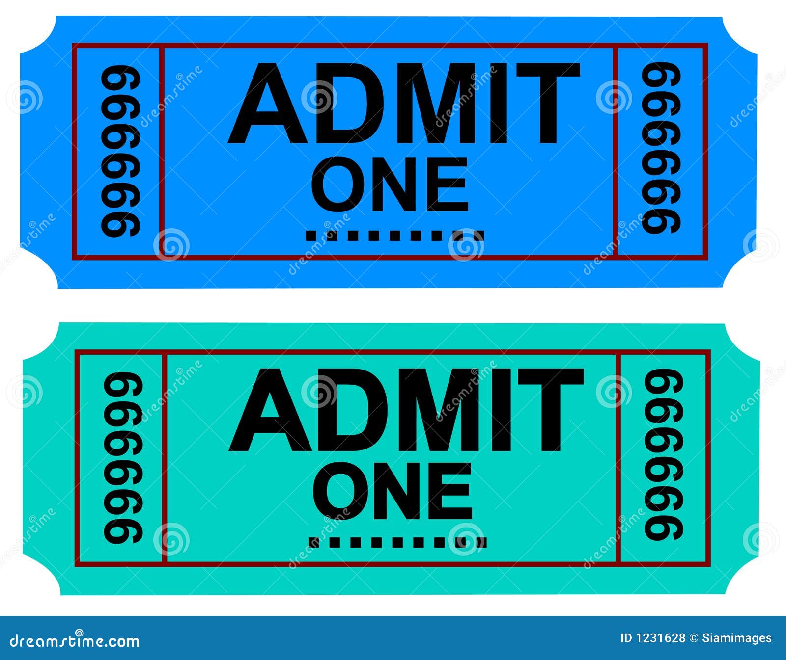 Admit One Ticket Cartoon Vector | CartoonDealer.com #8931567