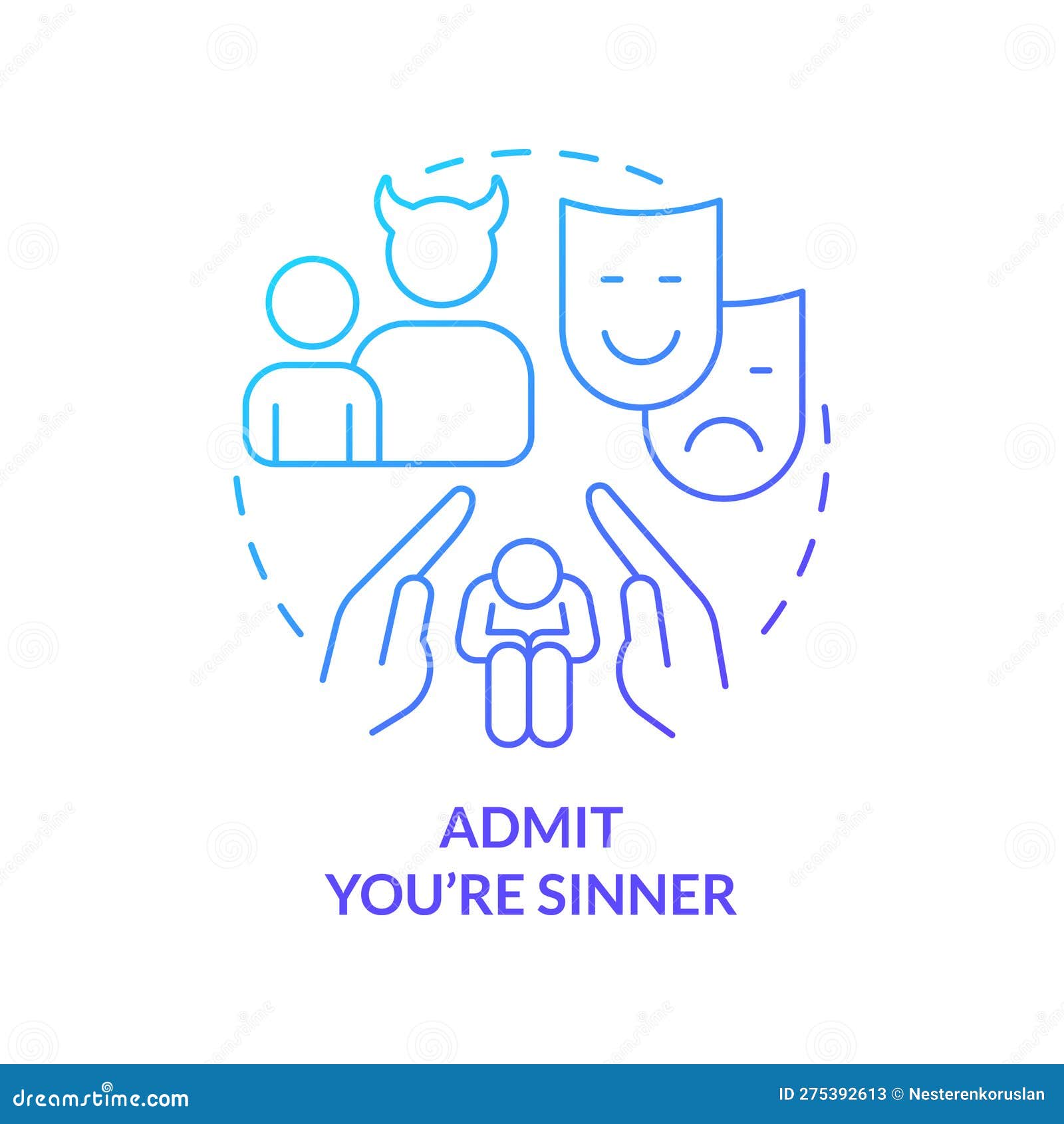 Admit You are Sinner Blue Gradient Concept Icon Stock Vector ... Admit You are Sinner Blue Gradient Concept Icon Stock Vector ...