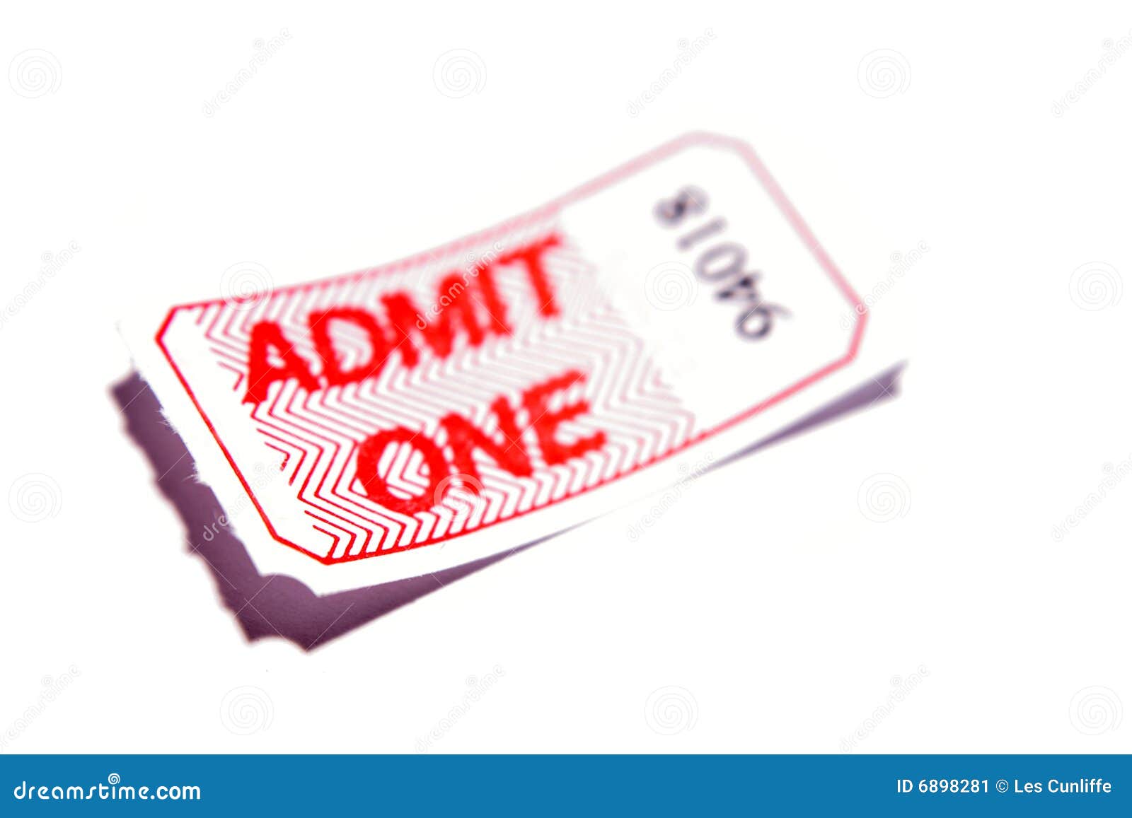 Admita un boleto imagen de archivo. Imagen de aislado - 6898281