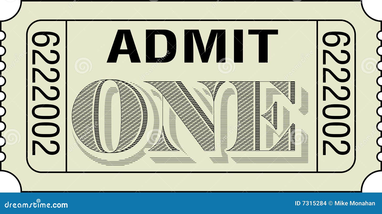 Admita un boleto ilustración del vector. Ilustración de negro - 7315284
