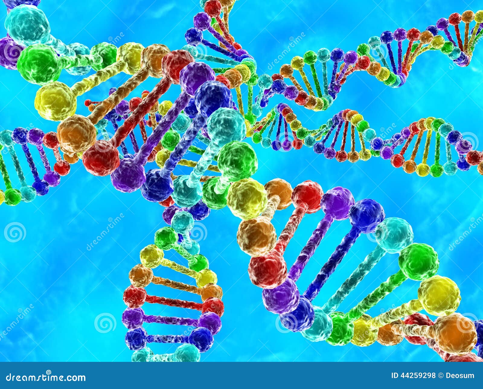 ADN Do Arco-íris (ácido Deoxyribonucleic) Com Fundo Azul Ilustração ...
