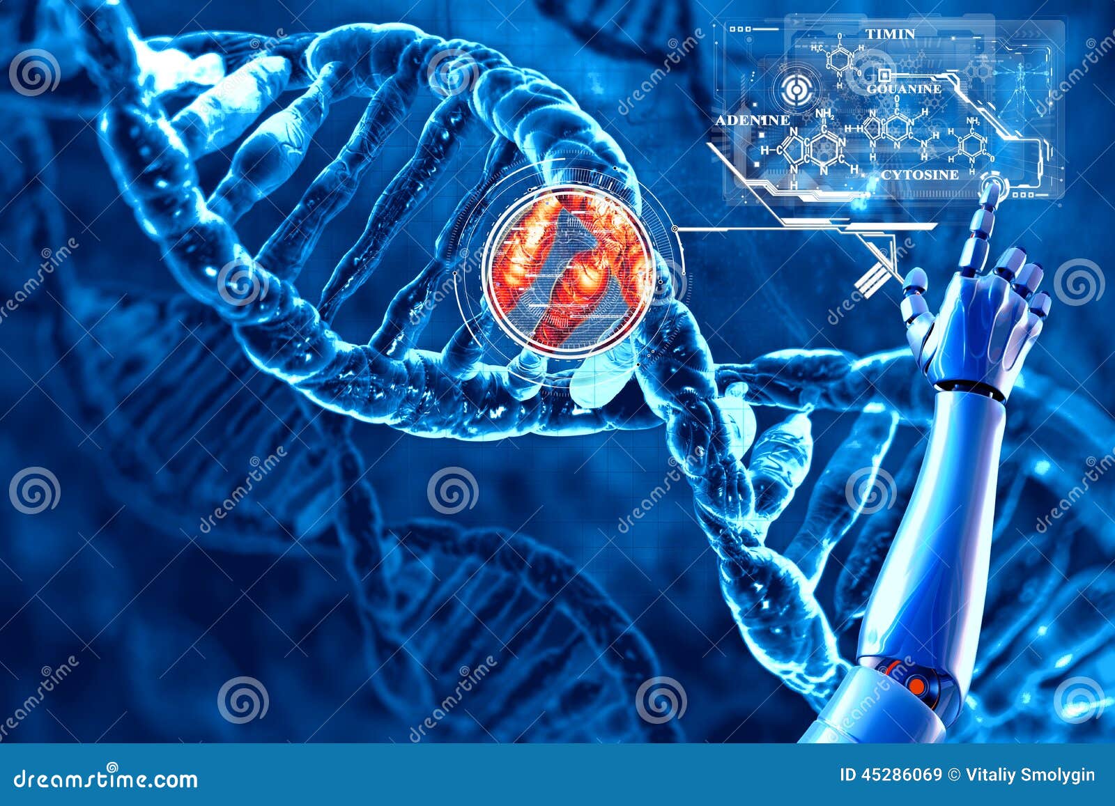 ADN et sa formule chimique illustration stock. Illustration du ...