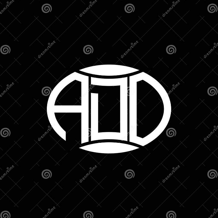 ADO Abstract Monogram Circle Logo Design on Black Background. ADO ...