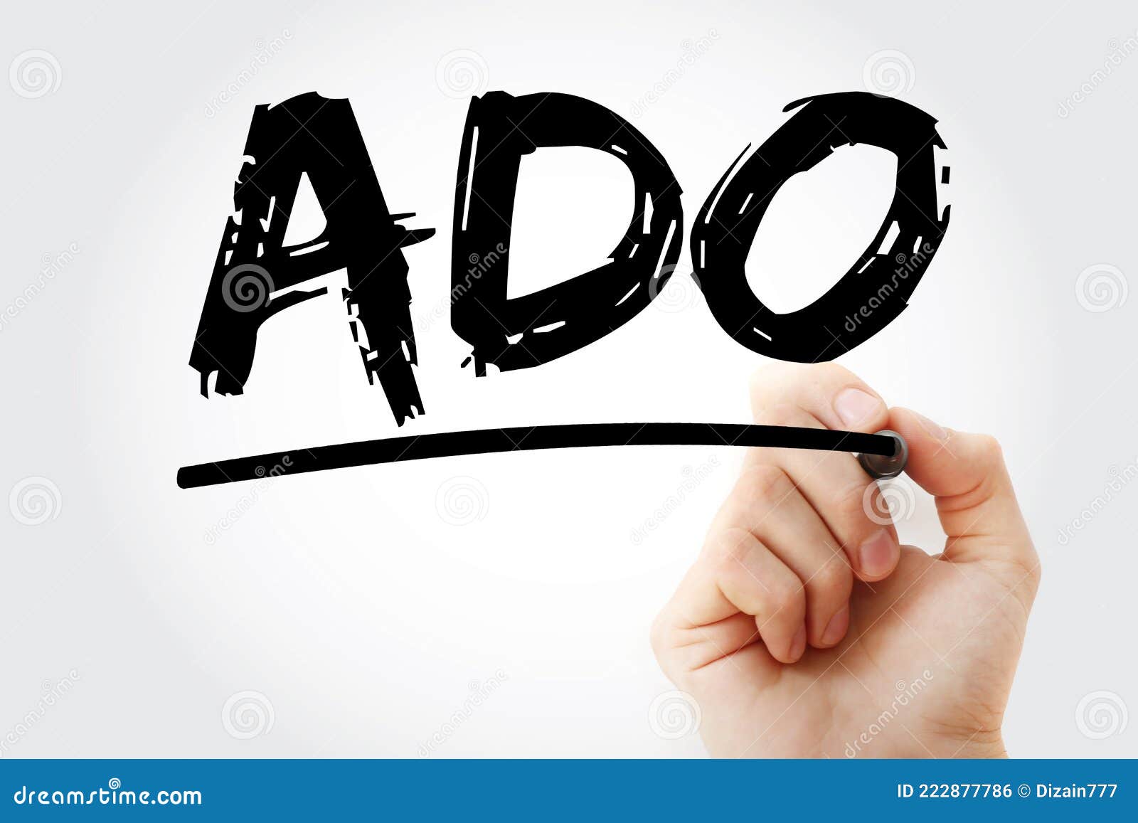 ADO - ActiveX Data Objects Acronym On Notepad, Technology Concept ...