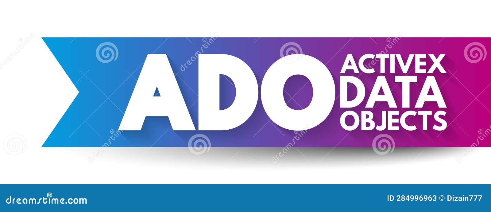 ADO - ActiveX Data Objects Acronym, Technology Concept Background Stock ...