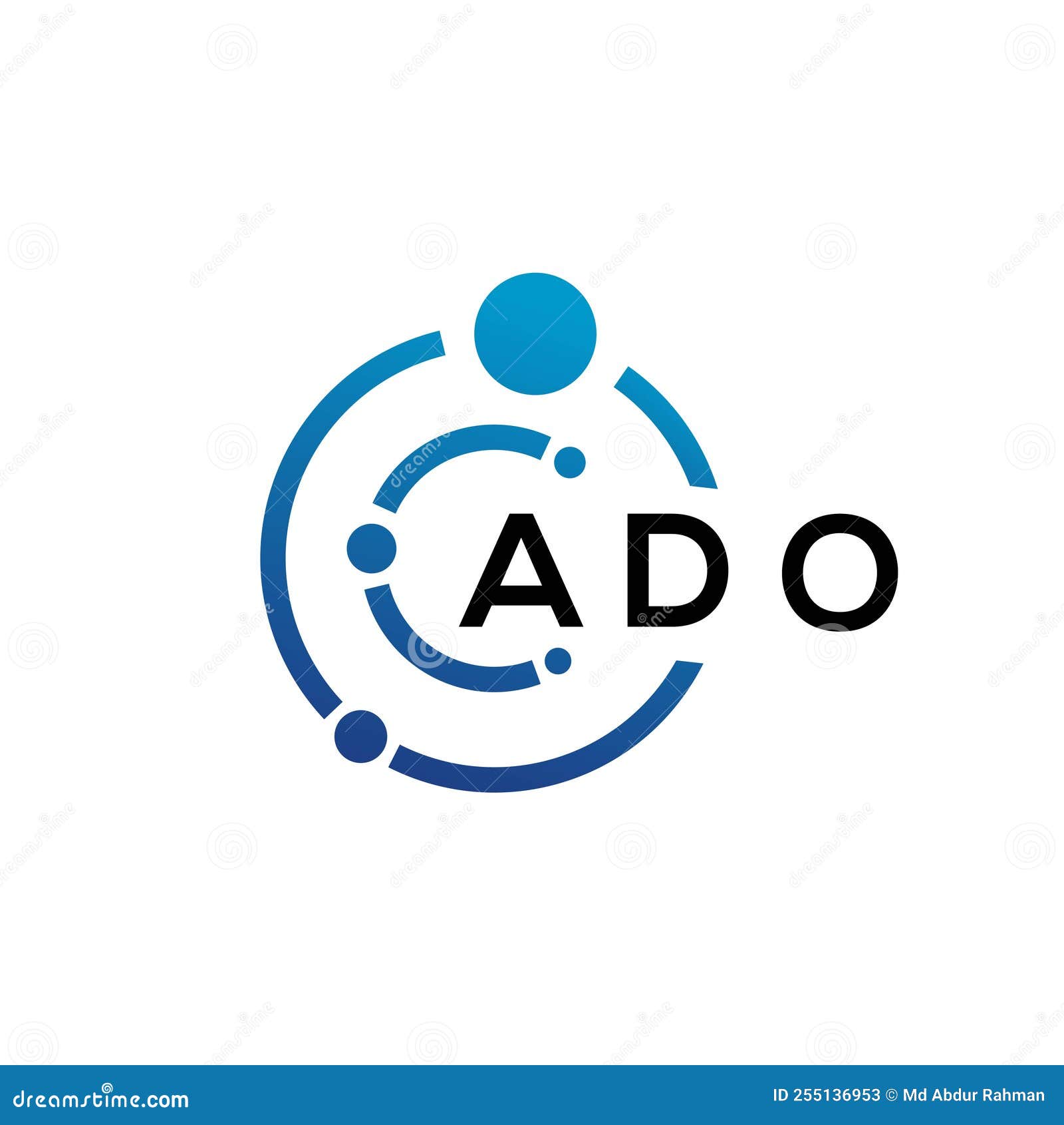 ADO Letter Logo Design on Black Background. ADO Creative Initials ...