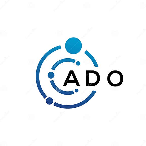 ADO Letter Logo Design on Black Background. ADO Creative Initials ...
