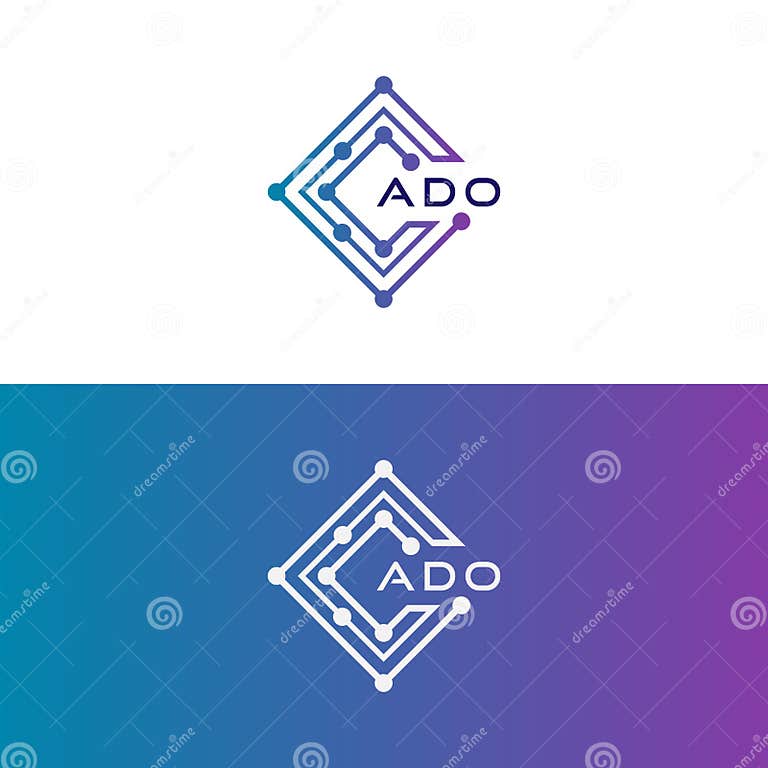 Ado Tech Initial Logo Design Icon for Technology, Digital, Tech ...