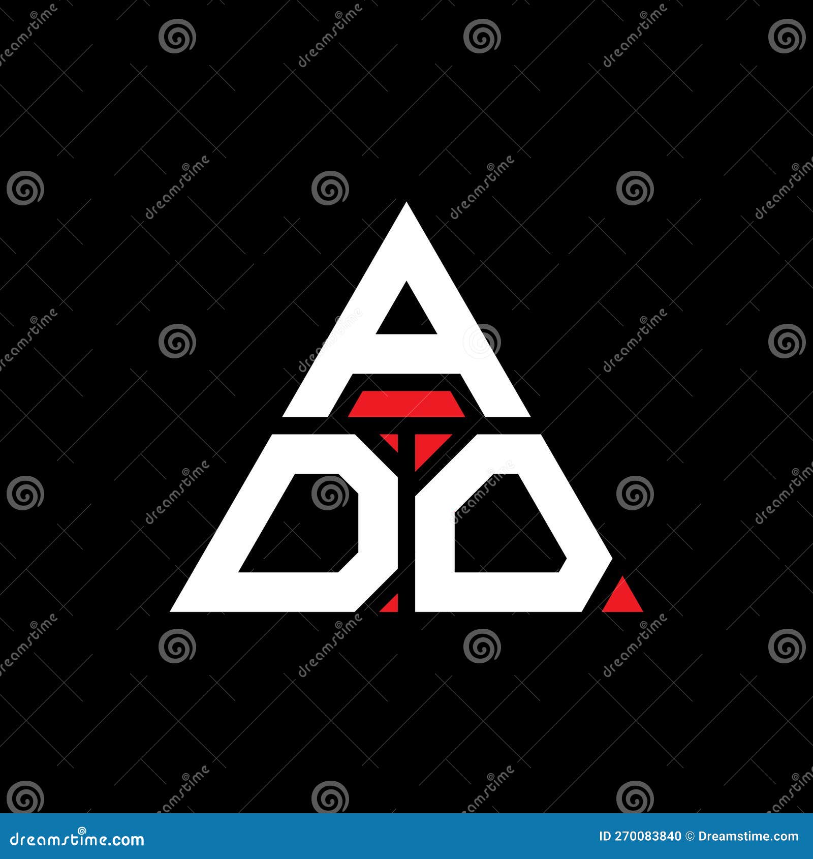 ADO Triangle Letter Logo Design with Triangle Shape. ADO Triangle Logo ...