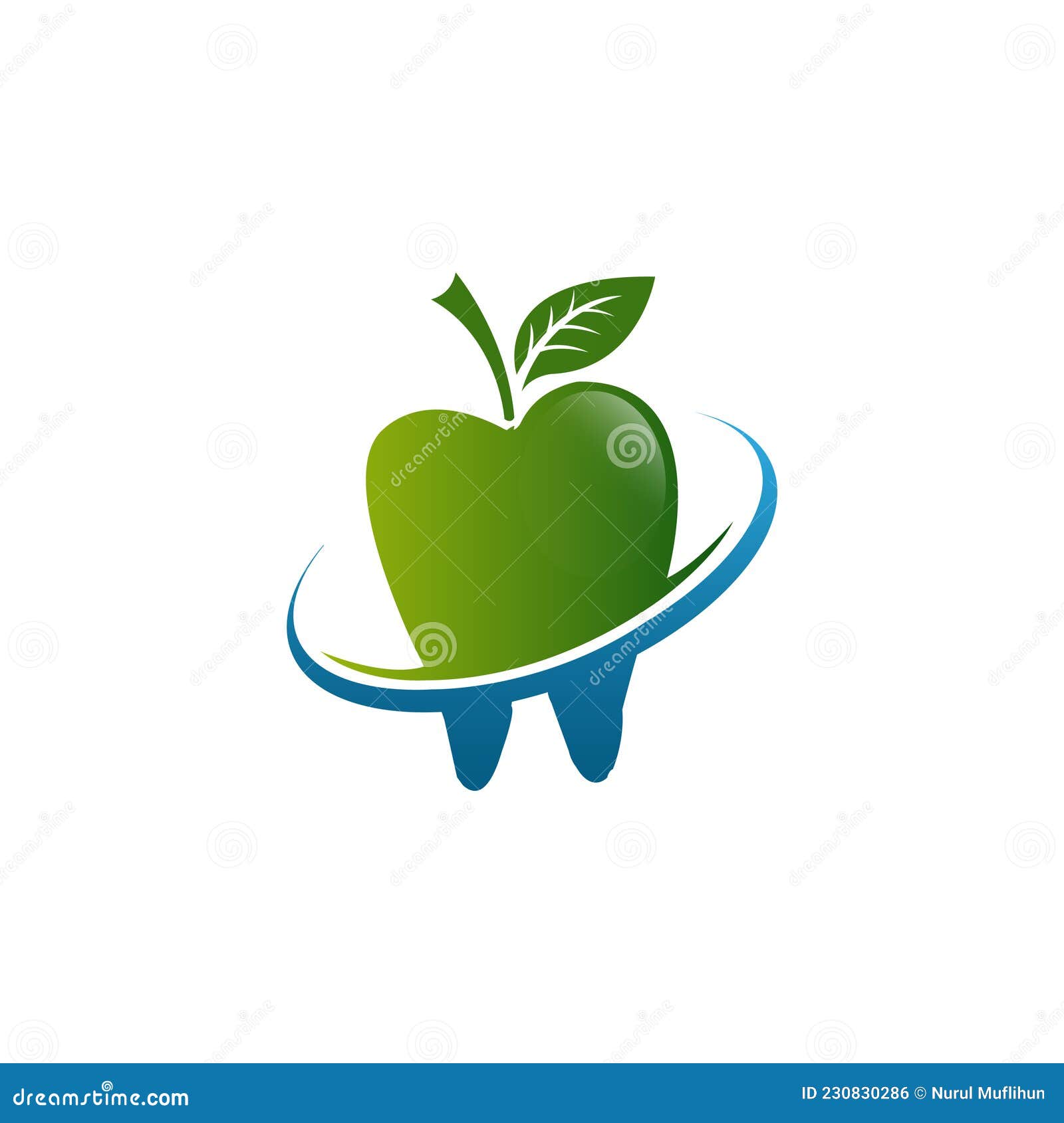 Green Apple Tooth Logo Sign Stock Vector - Illustration of circle ...