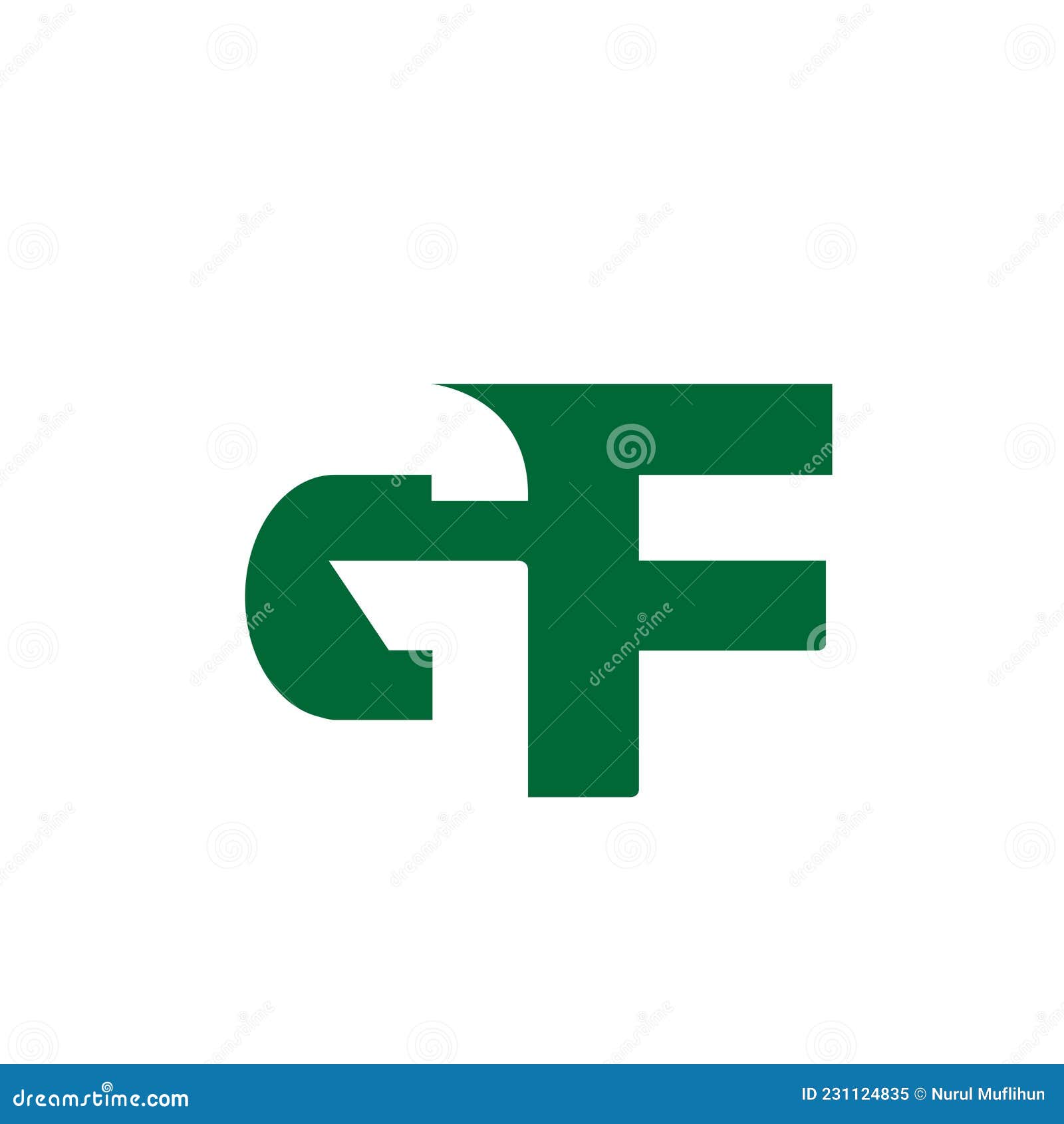 Letter G F Bold Negative Space Logo Stock Vector - Illustration of ...