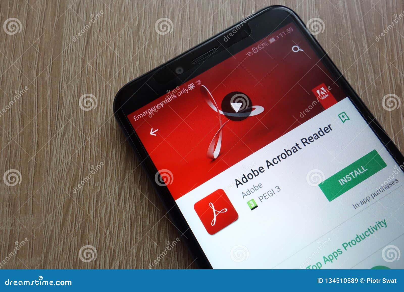 Adobe Acrobat Reader App on Google Play Store Website Displayed on a ...