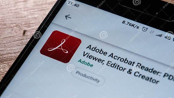 Adobe Acrobat Reader App in Play Store. Editorial Photography - Image ...