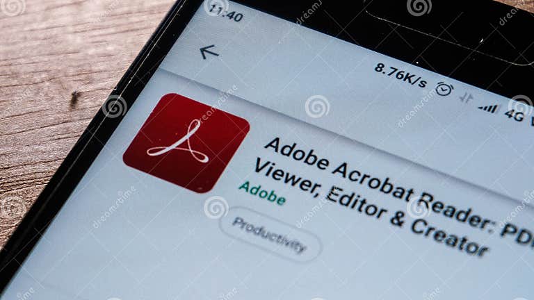 Adobe Acrobat Reader App in Play Store. Editorial Photography - Image ...
