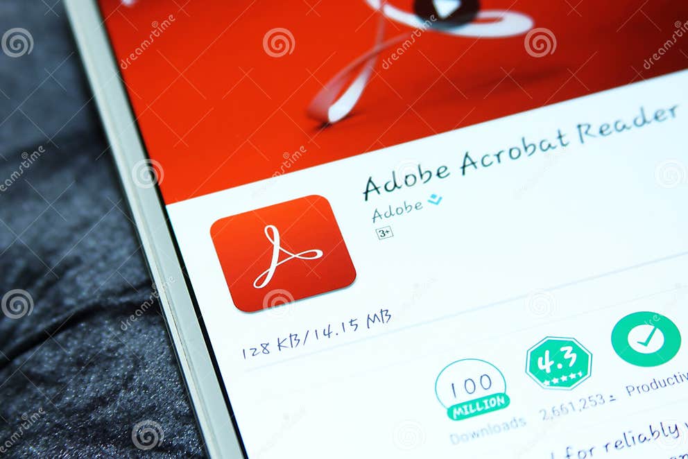 Adobe Acrobat Reader Mobile App Editorial Photo - Image of acrobat ...