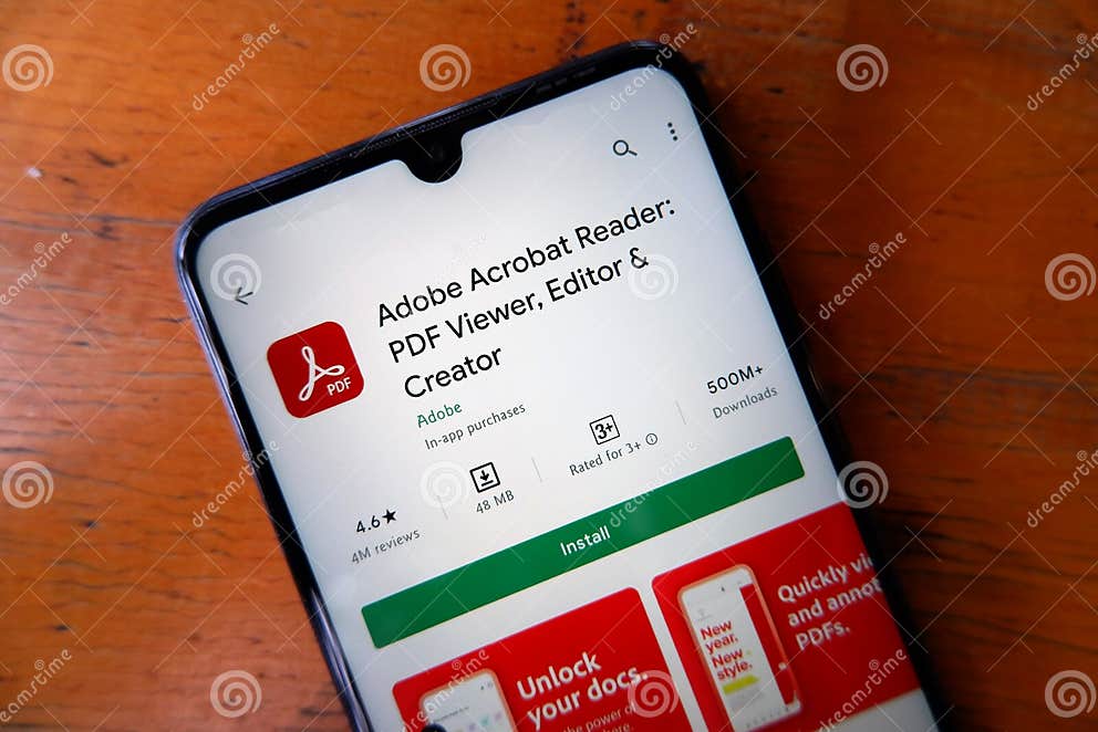 Adobe Acrobat Reader, PDF Viewer, Editor and Creator Editorial Stock ...