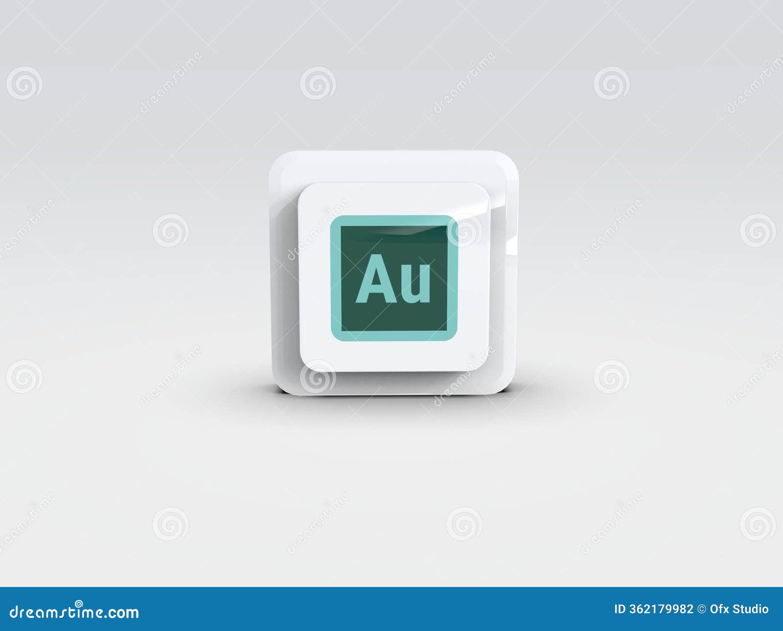 Adobe Audition App 3d Render, White Background Isolated Button Front ...