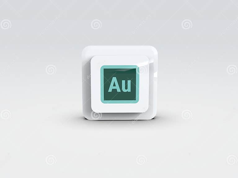 Adobe Audition App 3d Render, White Background Isolated Button Front ...