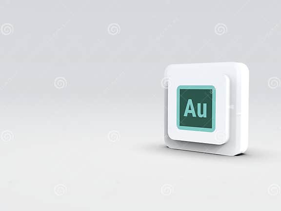 Adobe Audition App 3d Render, White Background Isolated Button Side ...