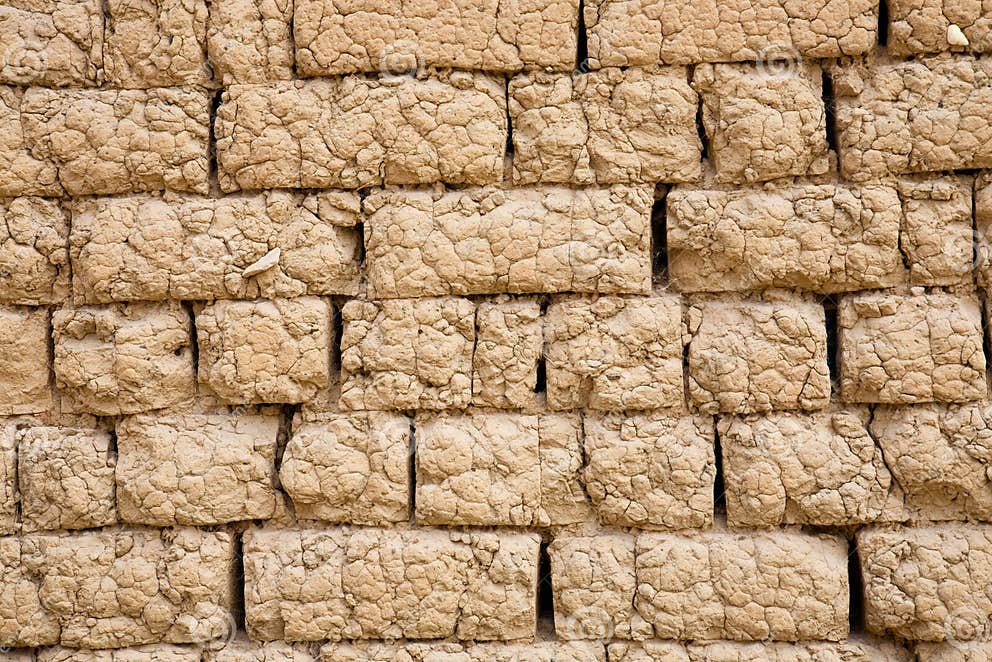 Adobe brick wall stock photo. Image of block, construction - 16404784
