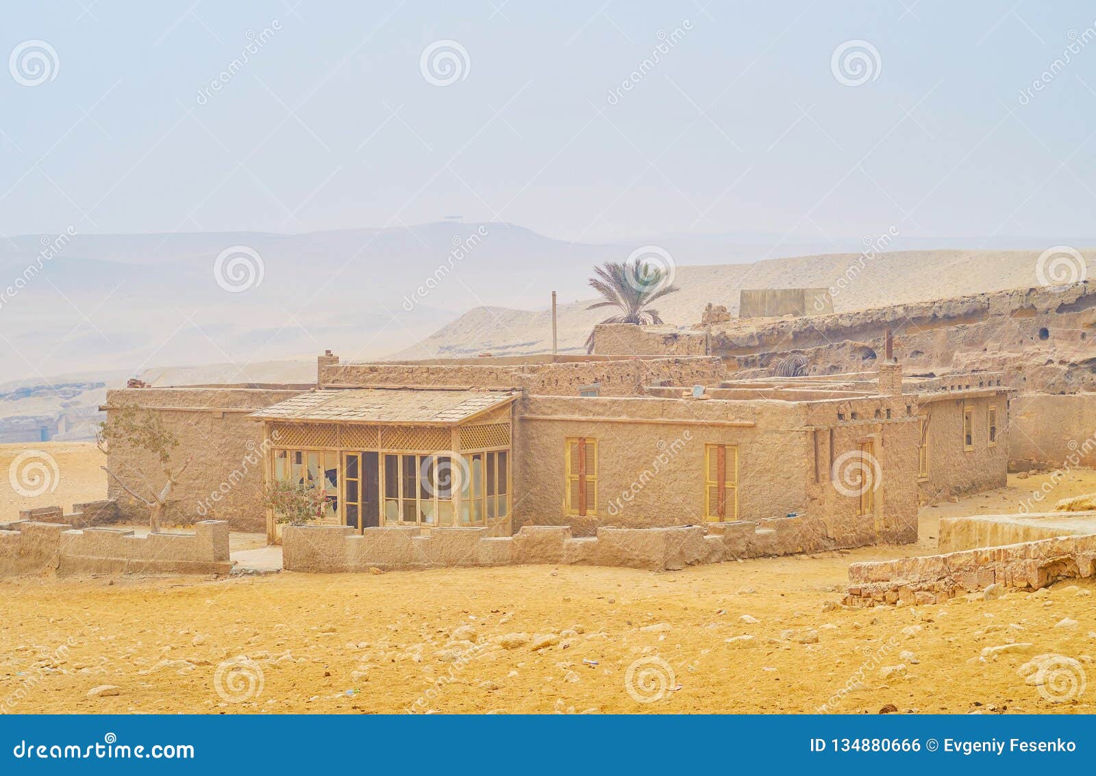 The Adobe Building in Sahara Desert in Egypt Stock Photo - Image of ...