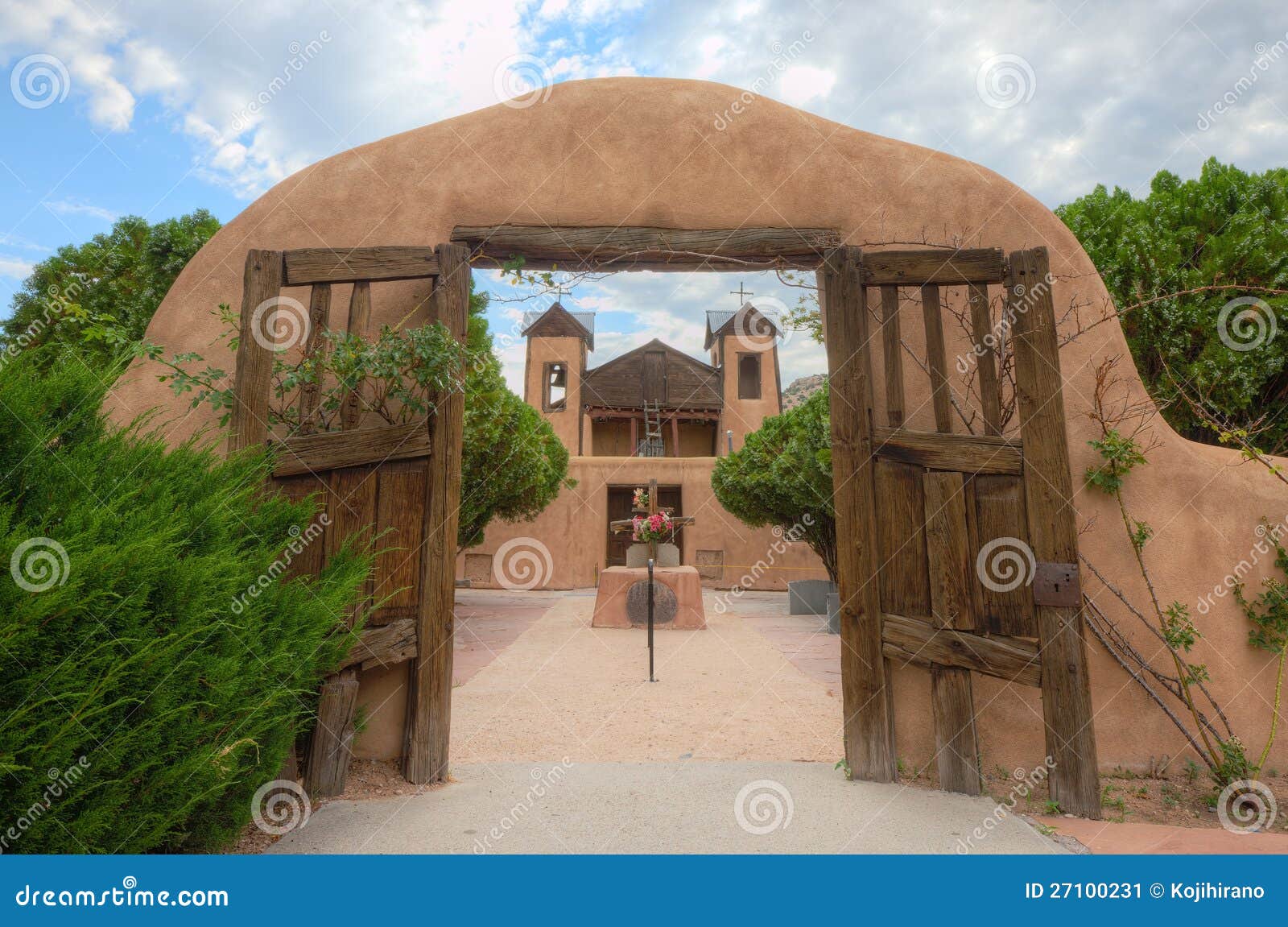 Adobe Church stock image. Image of gate, tower, architecture - 27100231